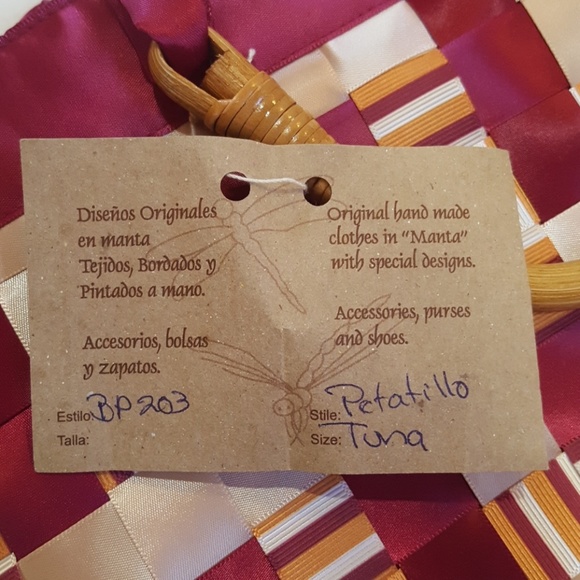 Libelulas | Bags | Libelulas Handwoven Bag Nwt Burgundy Tan Yellow | Poshmark